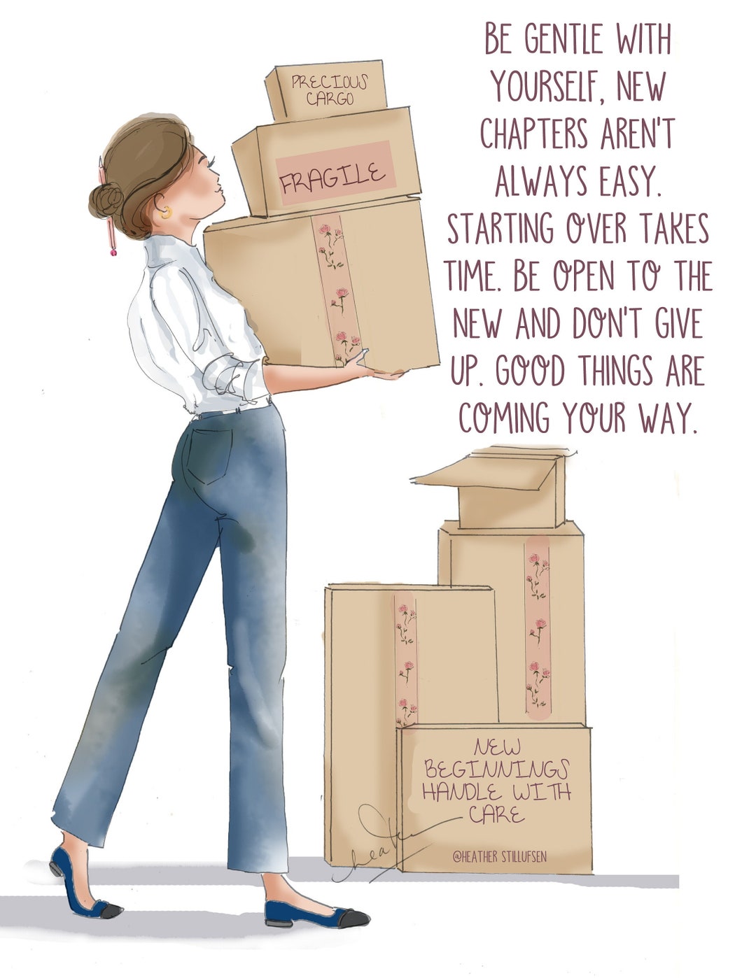 Be Gentle With Yourself Cards - Starting Over Moving Cards- Quotes ...