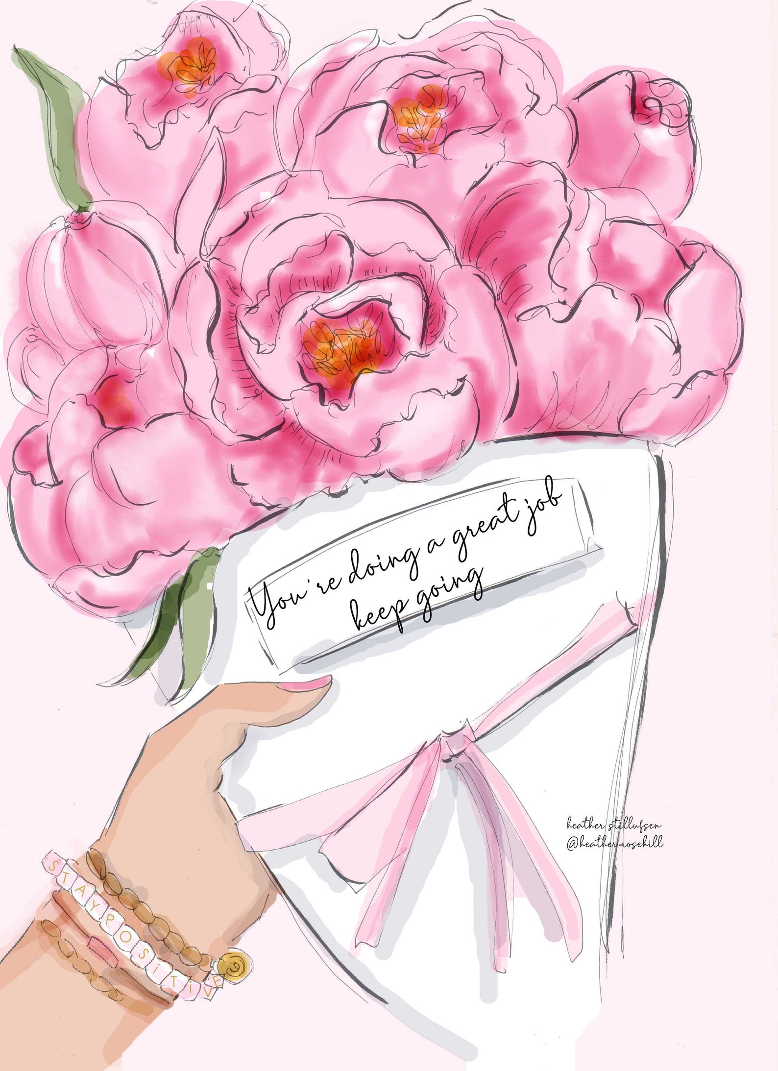 You're Doing a Great Job - Peony Floral Bouquet- Heather Stillufsen ...