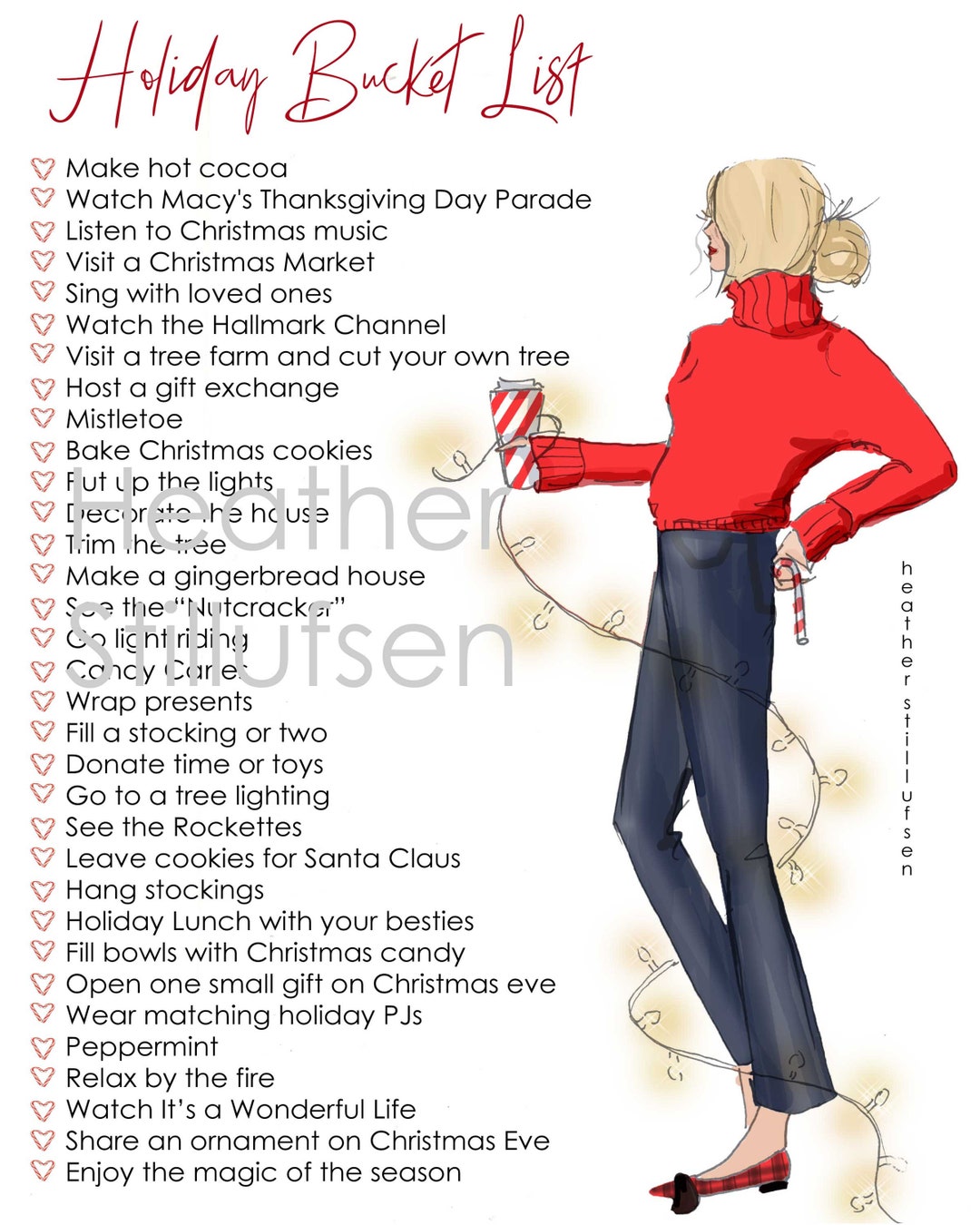 Holiday Bucket List - Christmas Bucket List - Printable - Heather ...