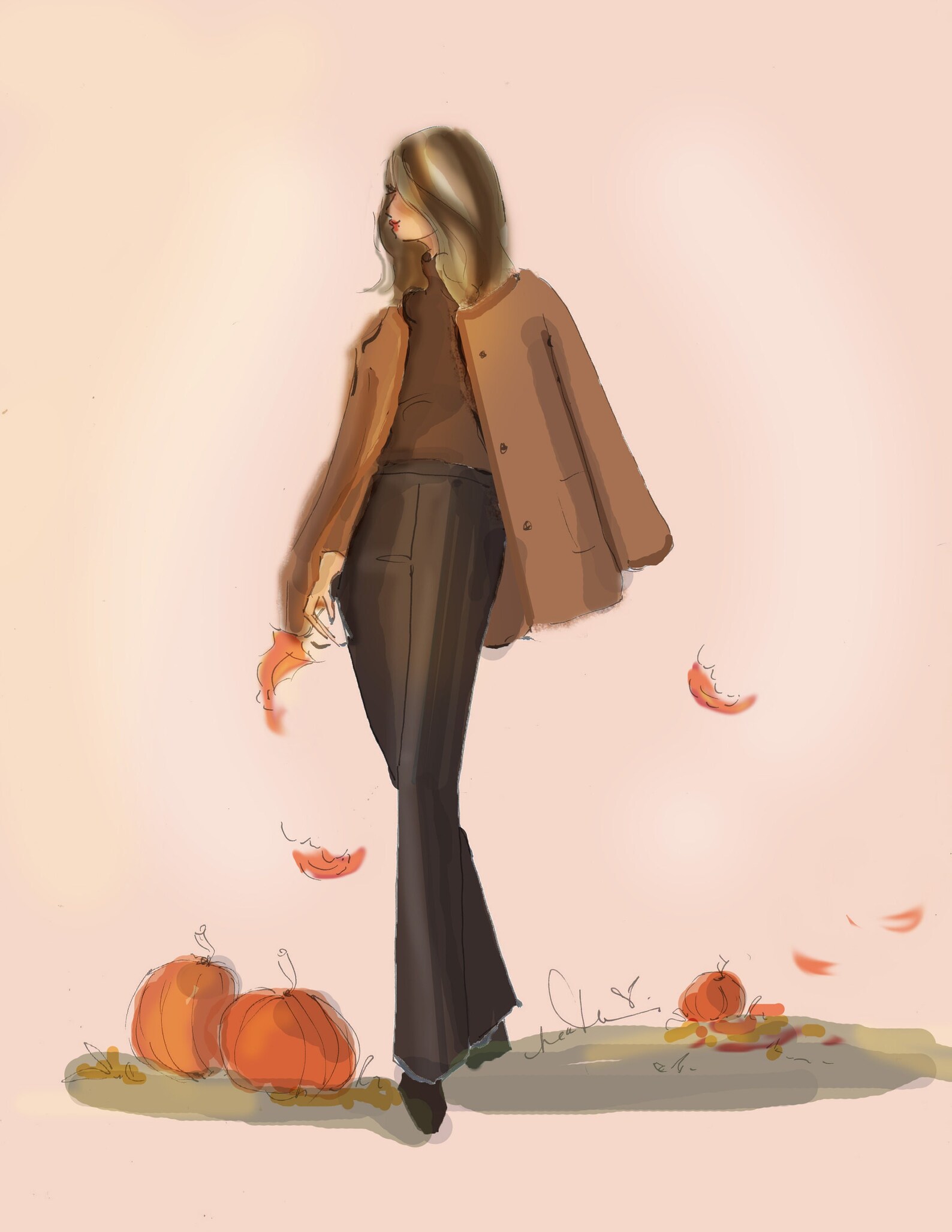 October Illustration I Love Fall Art Print: {october } Autumn, Fall ...