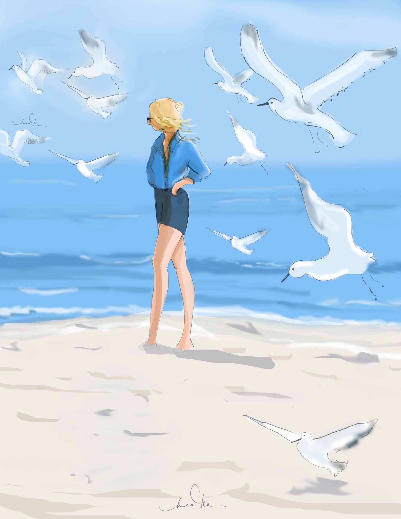 Art Print: {august Inspired by Taylor's Version 1989} Beach, Seagull ...