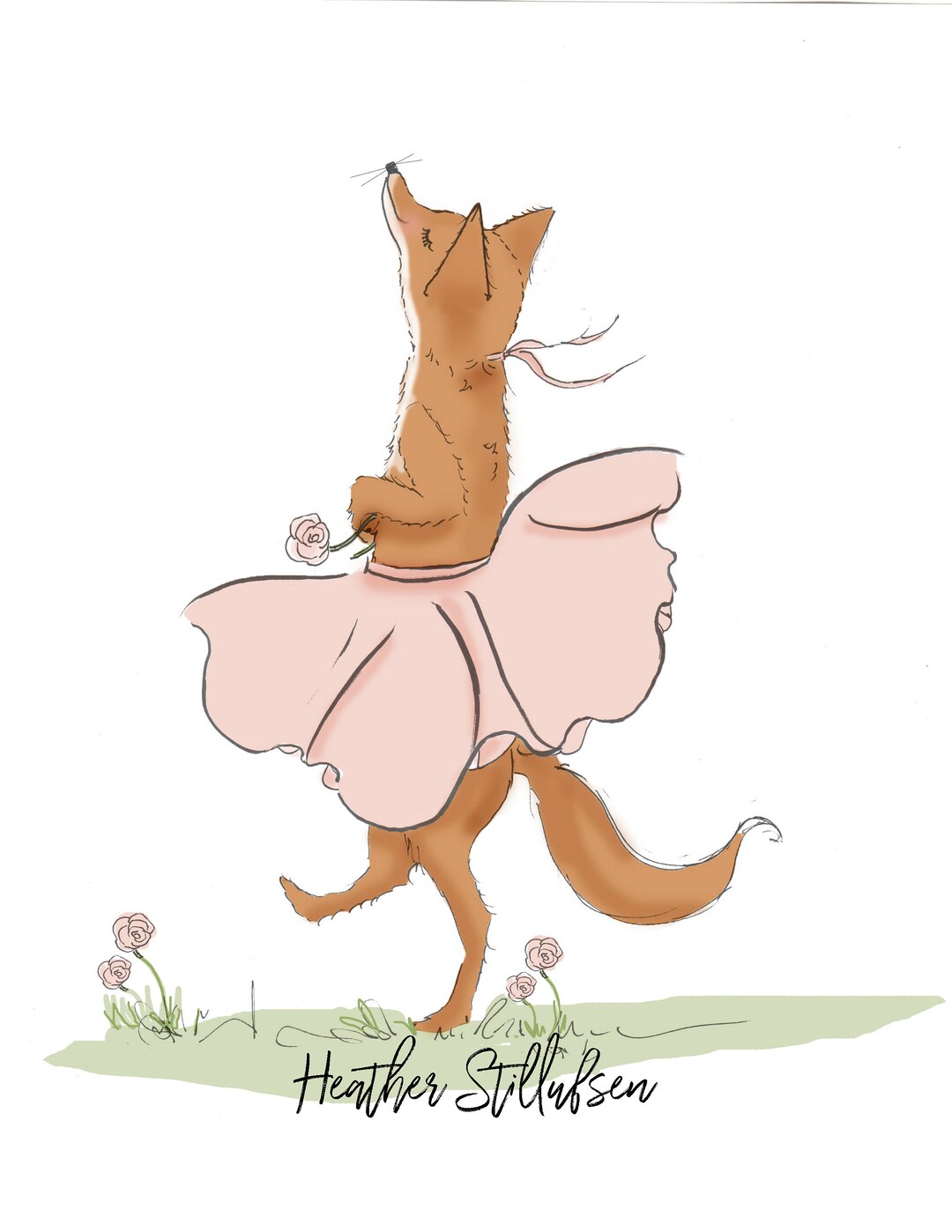Fox Art Gallery Wall Art Pretty Pink Fox Art Gallery Wall Art - Fox ...