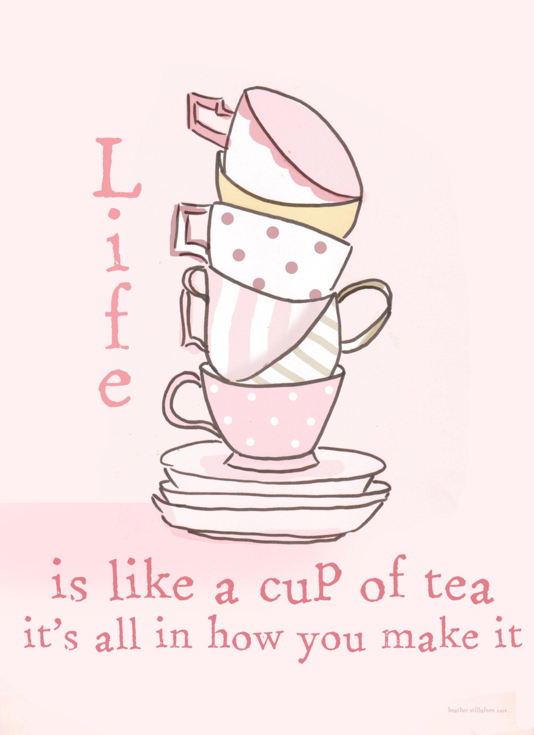 Pink Tea Cup Art Pretty Girly Teacup Art Pink Pinkcore Cottage Core Tea ...