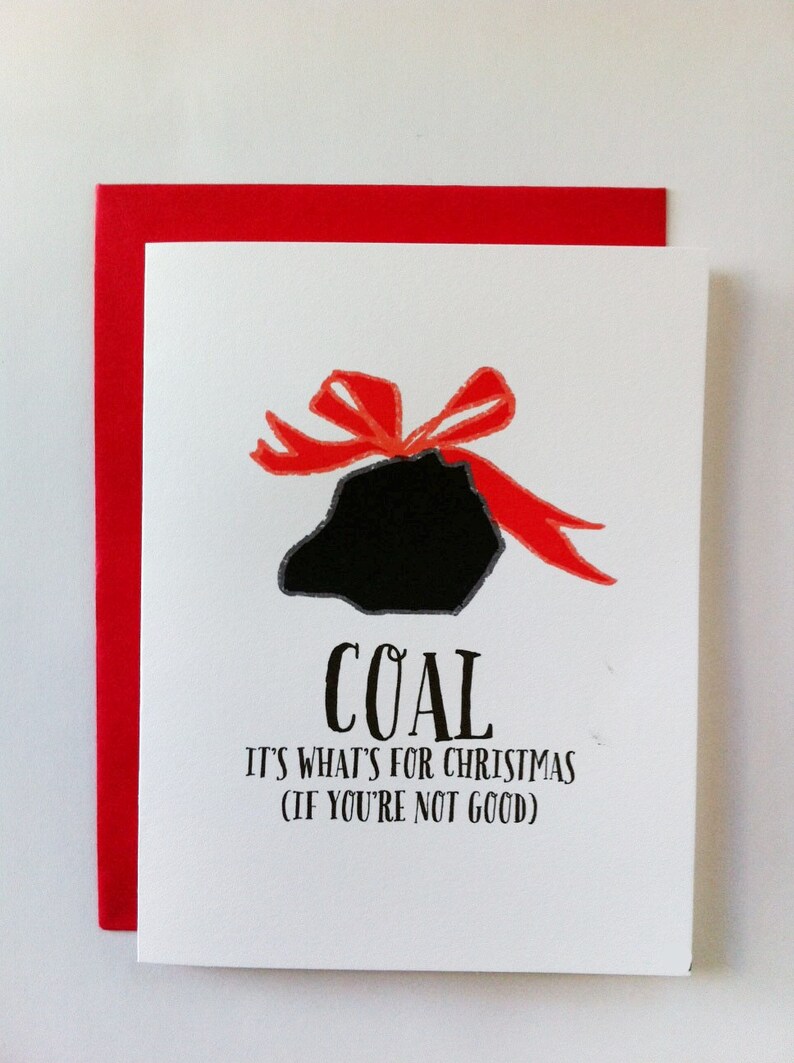 Funny Holiday Card Funny Christmas Card. Coal Card. Blank - Etsy