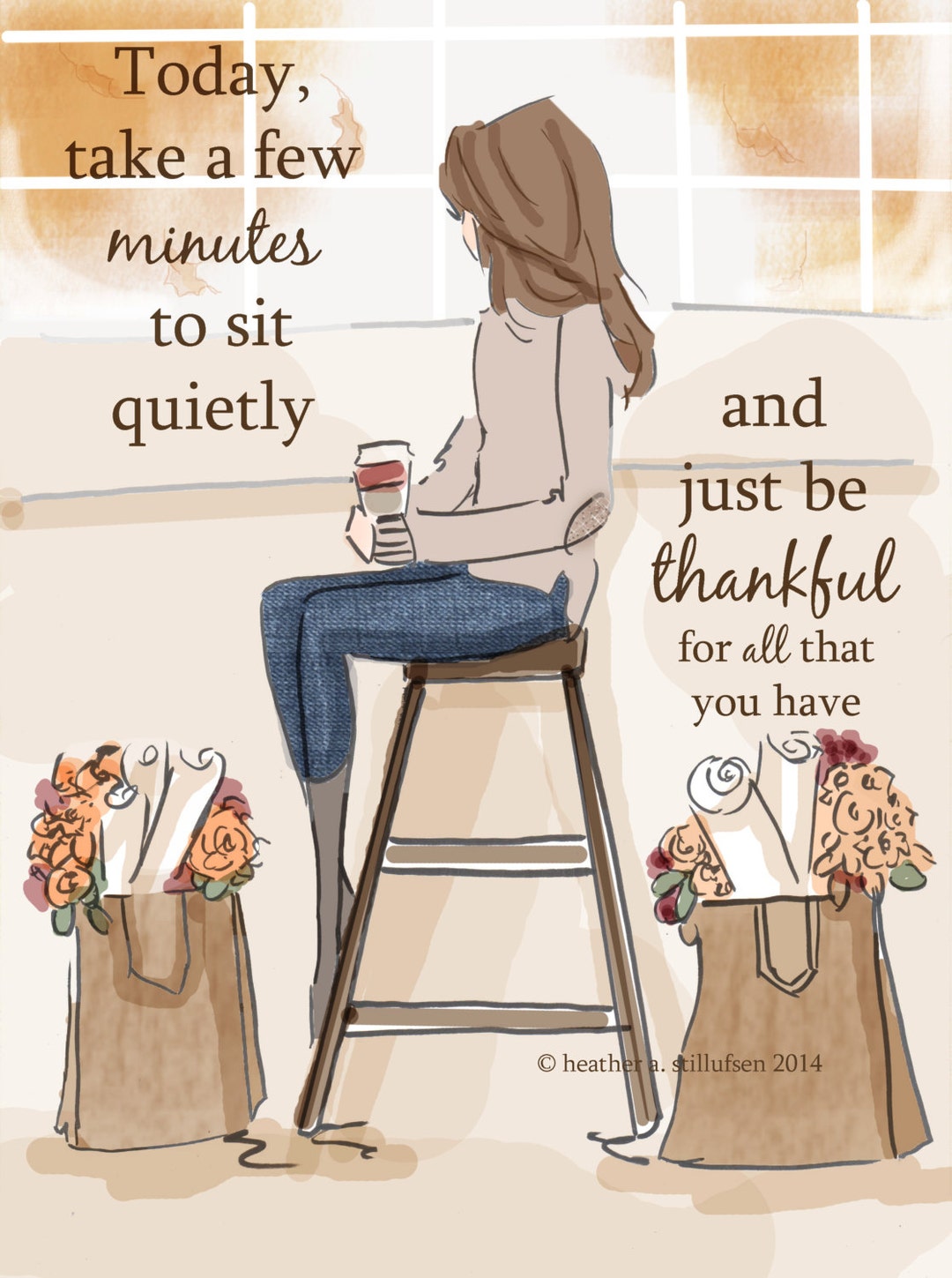 Wall Art for Women - Just Be Thankful - Wall Art Print - Digital Art ...