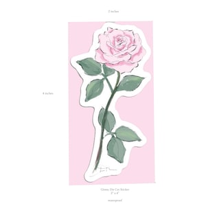 Pink Rose Stickers, Die Cut Rose Stickers Waterproof Vinyl Sticker 2.0 ...