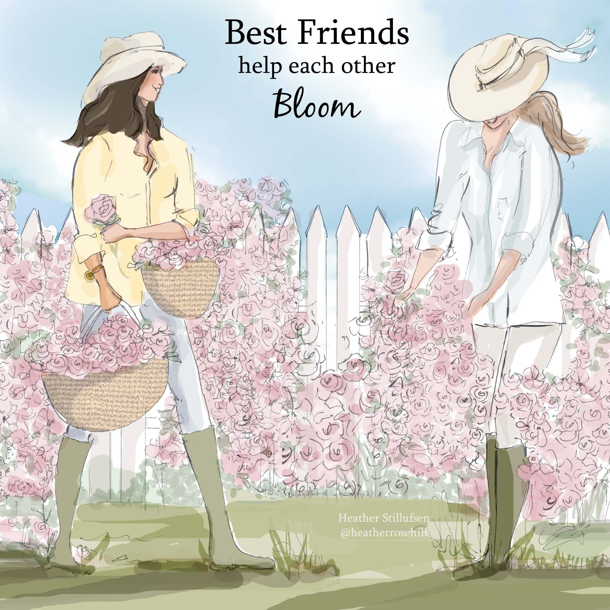 Best Friends Help Each Other Bloom - Bffs - Cards - Quotes for Women ...