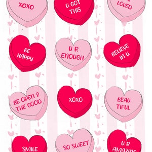 Valentine's Day Card - Conversation Hearts I Love You Card. Cute Hearts ...