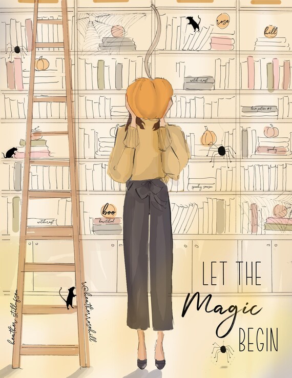 Halloween Greeting Cards Let the Magic Begin Heather - Etsy