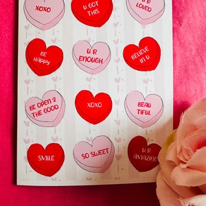 Valentine's Day Card - Conversation Hearts I Love You Card. Cute Hearts ...