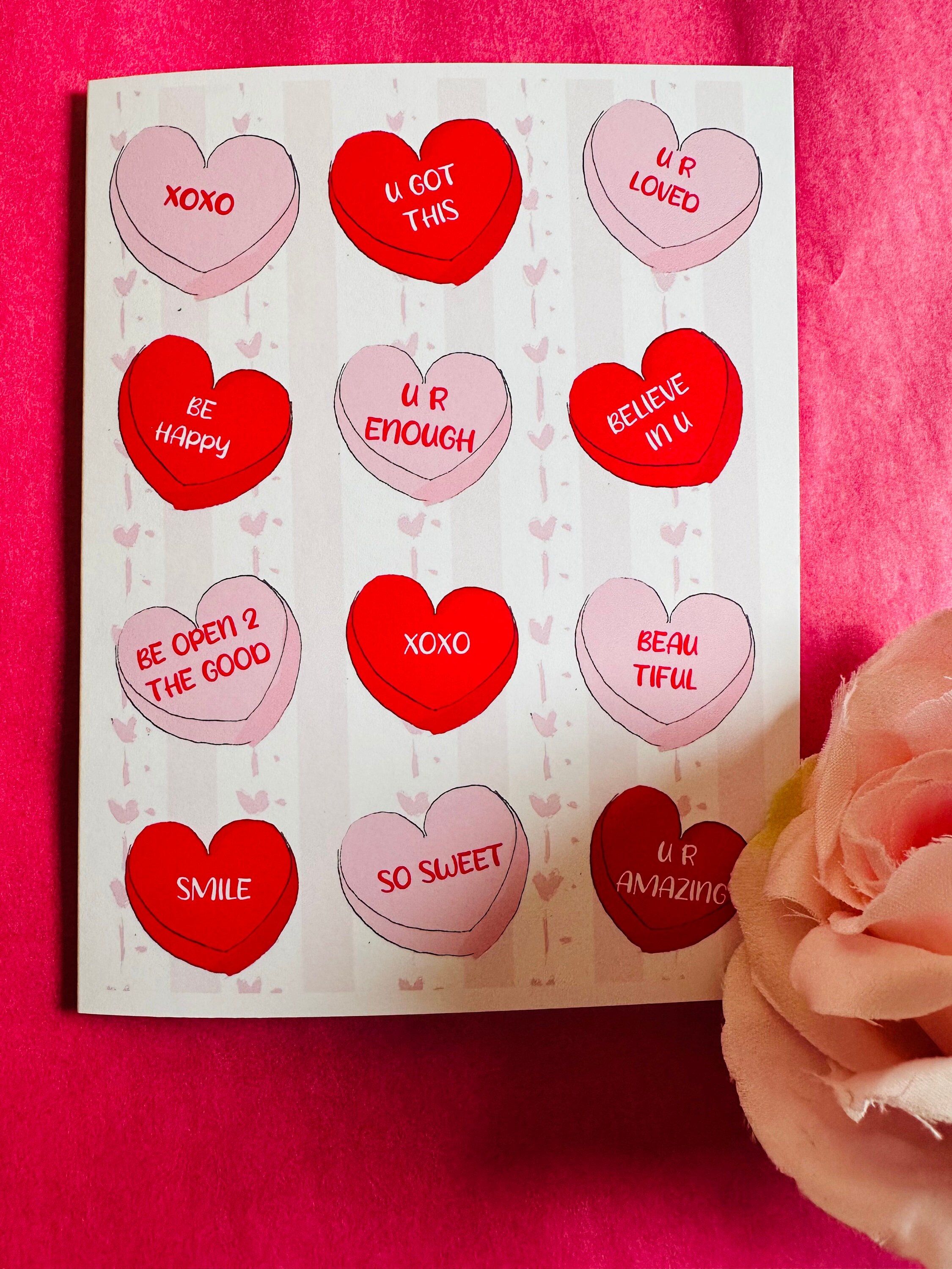 Valentine's Day Card - Conversation Hearts I Love You Card. Cute Hearts ...