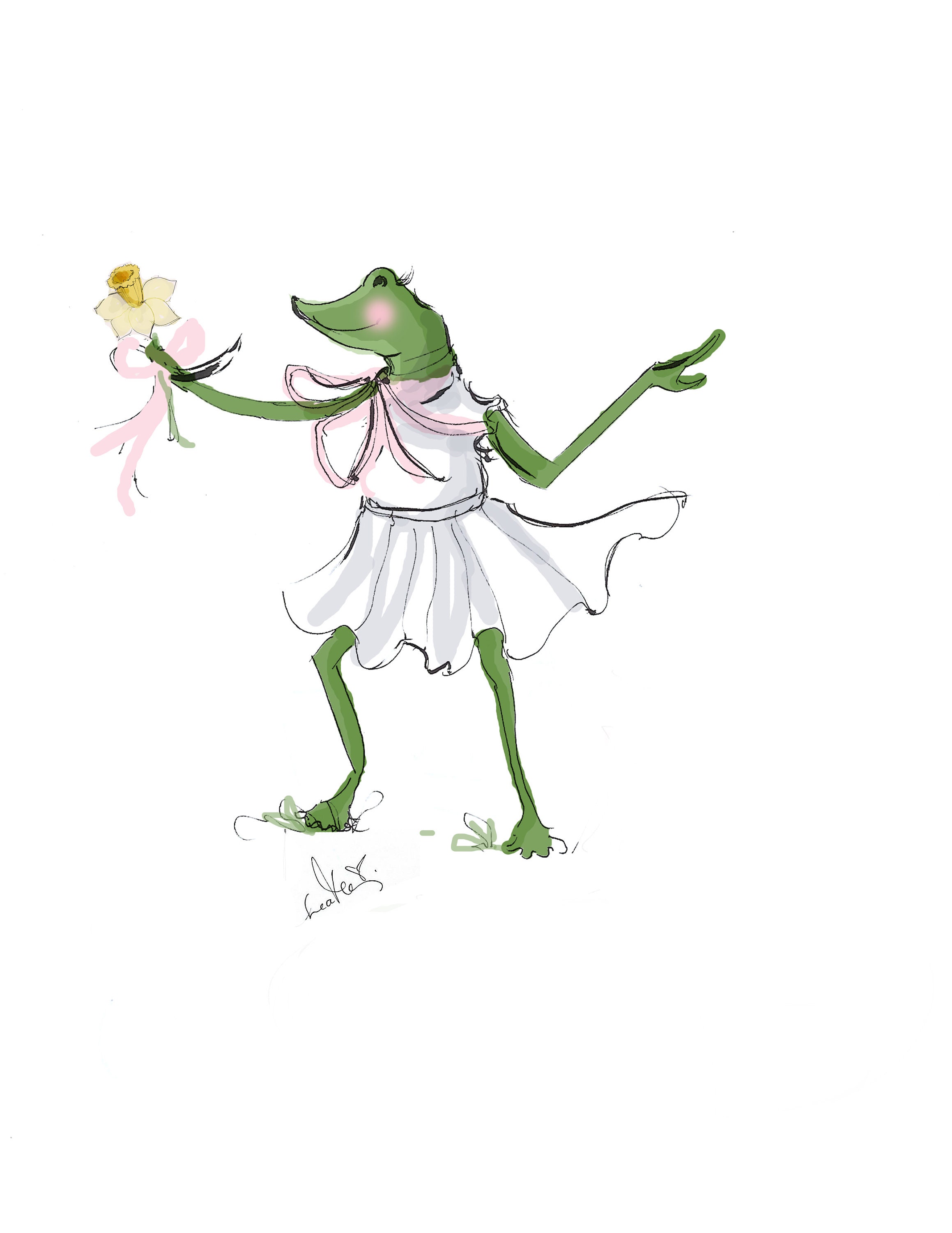 Frog Art Girly Frog Art Pretty Cute Frog Art - Etsy