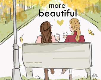 Friendship Makes Life More Beautiful Art for Women Quotes | Etsy