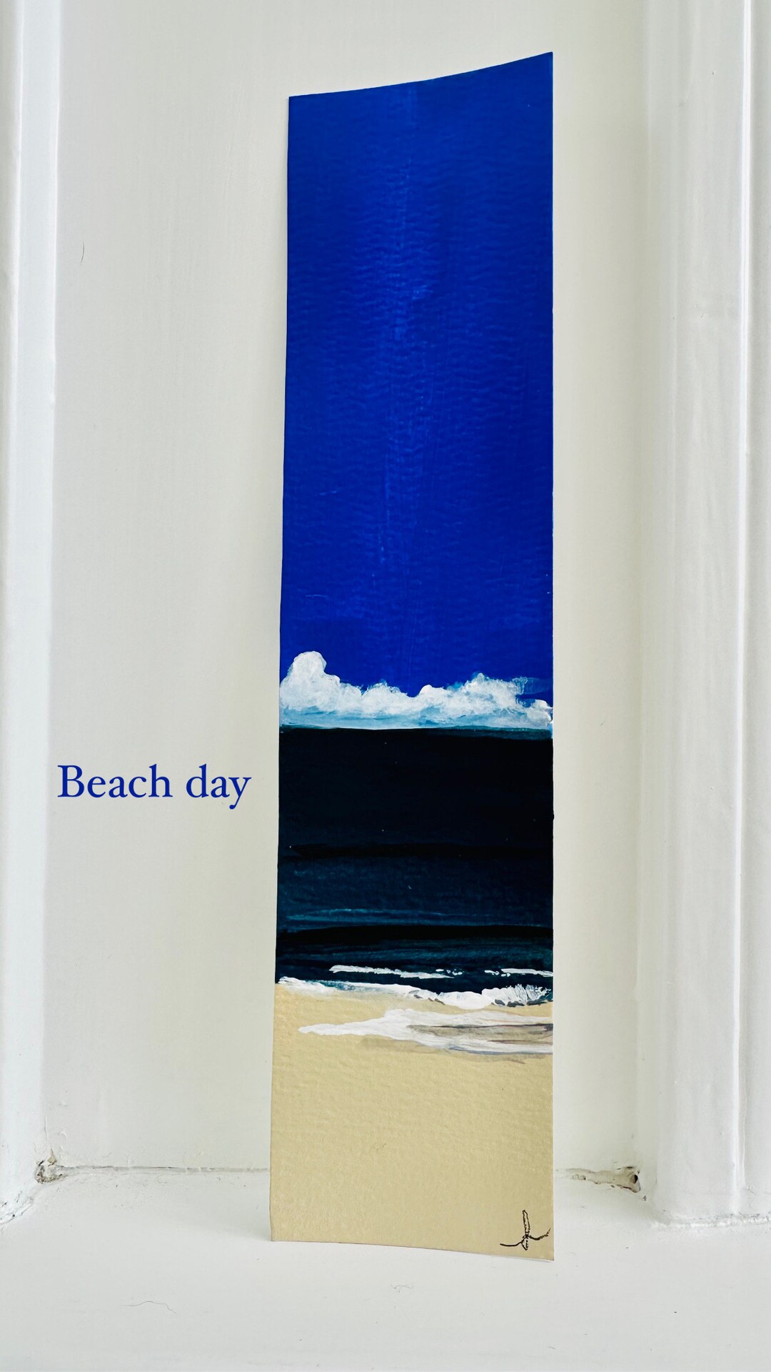 Original Artwork Hand Painted Sun and Sky Bookmarks Blue Ocean Art - Etsy