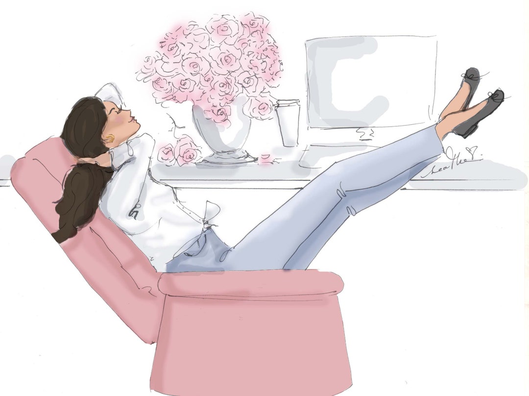 Art Print: pink Cute Wall Art, Home Office, Cute and Feminine Girly ...