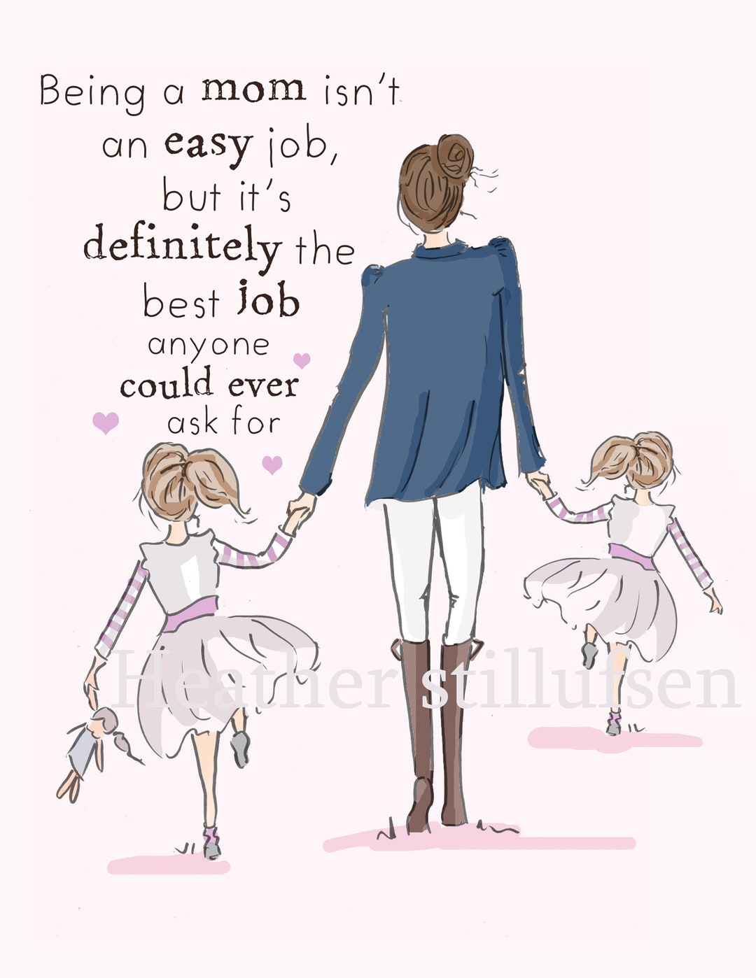 Being a Mom Mother's Day Art Mom and Child Art Art for Moms ...