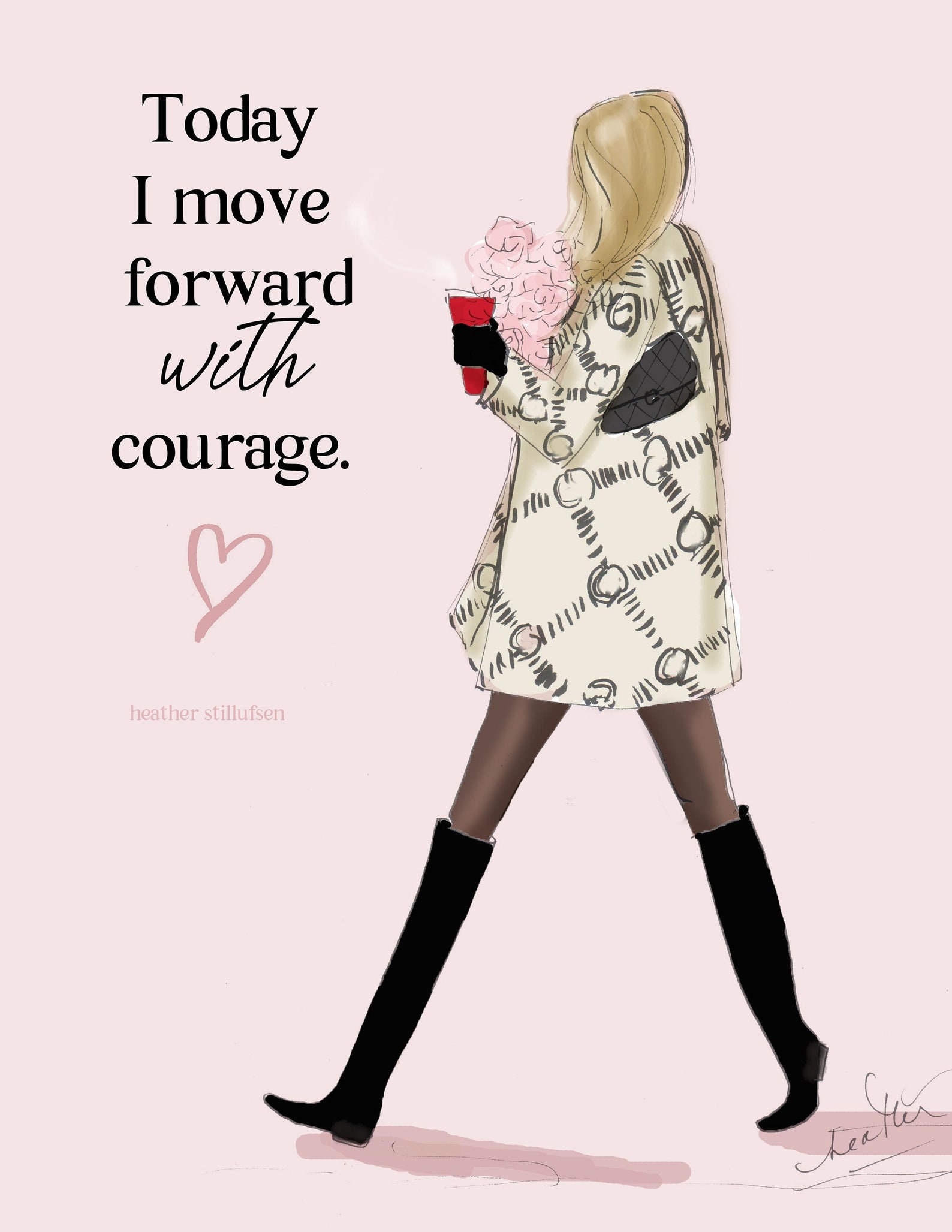 Move Forward With Courage Card Prints Fashion Illustration - Etsy