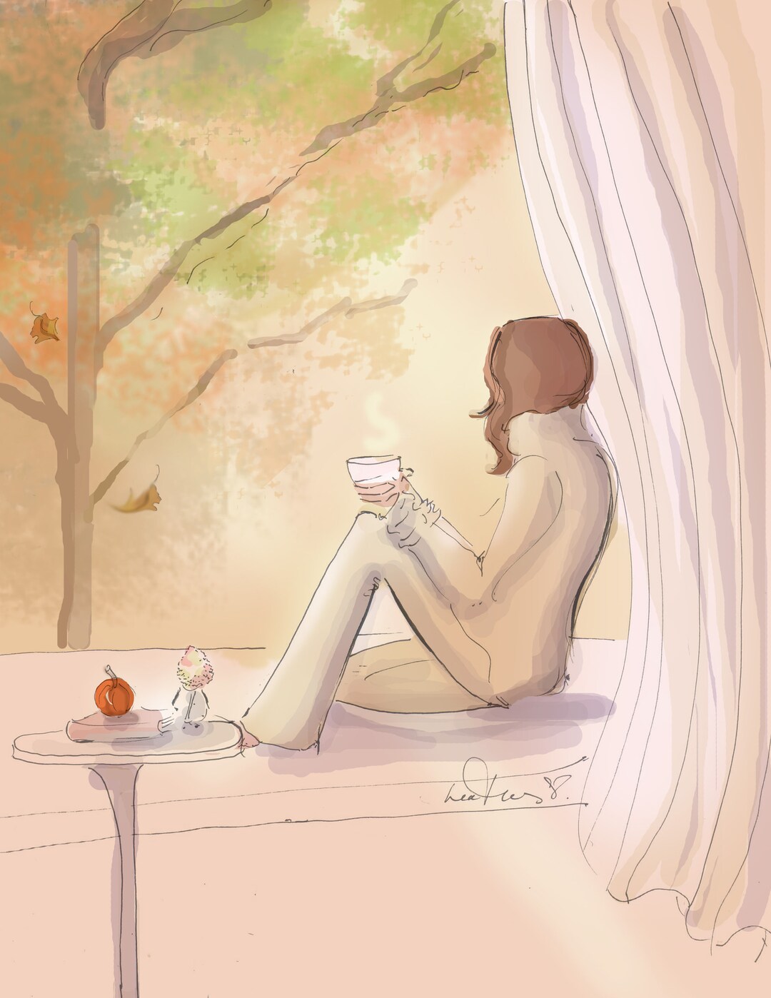 October Illustration I Love Fall Art Print: october Autumn, Fall, Cards ...