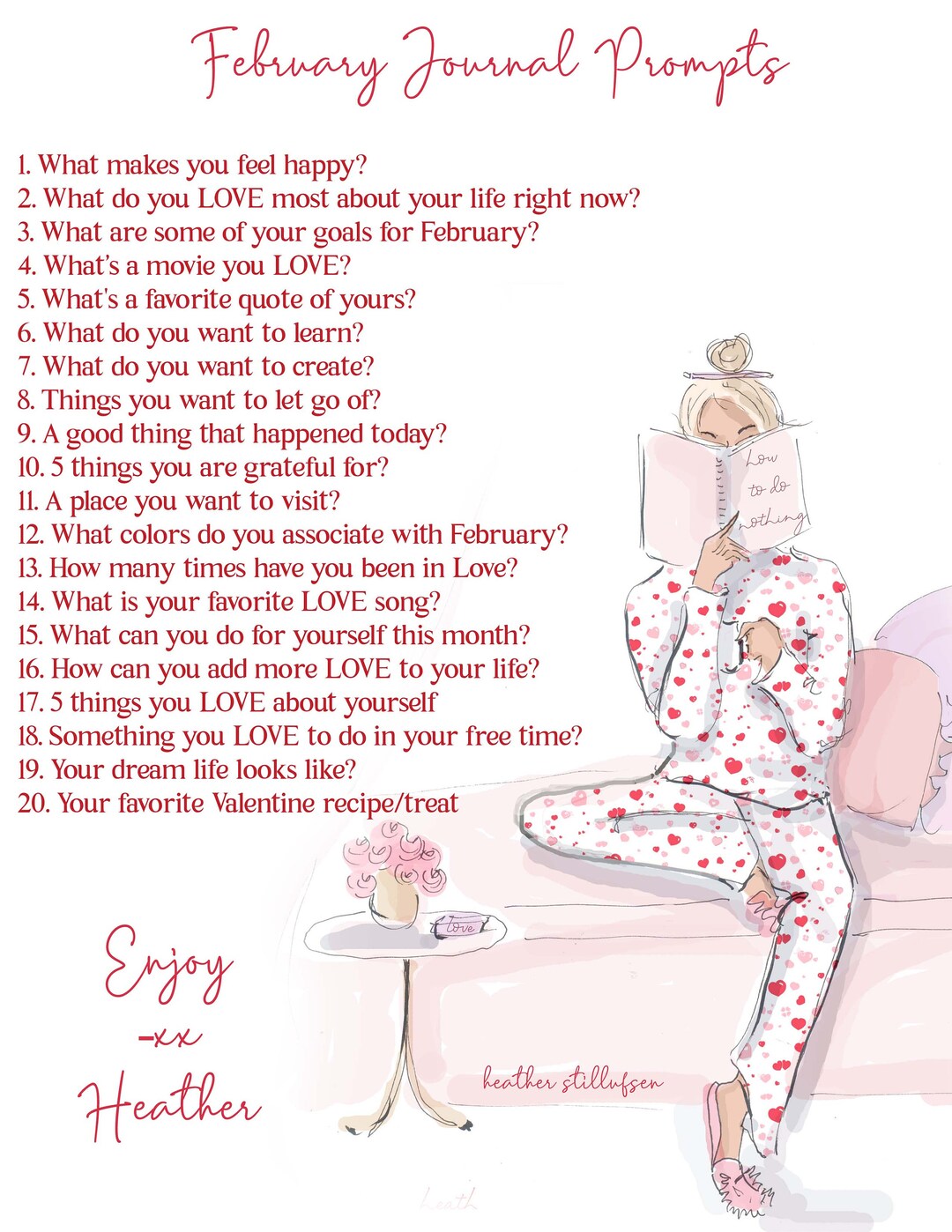 February Digital Download Journal Prompts - Etsy