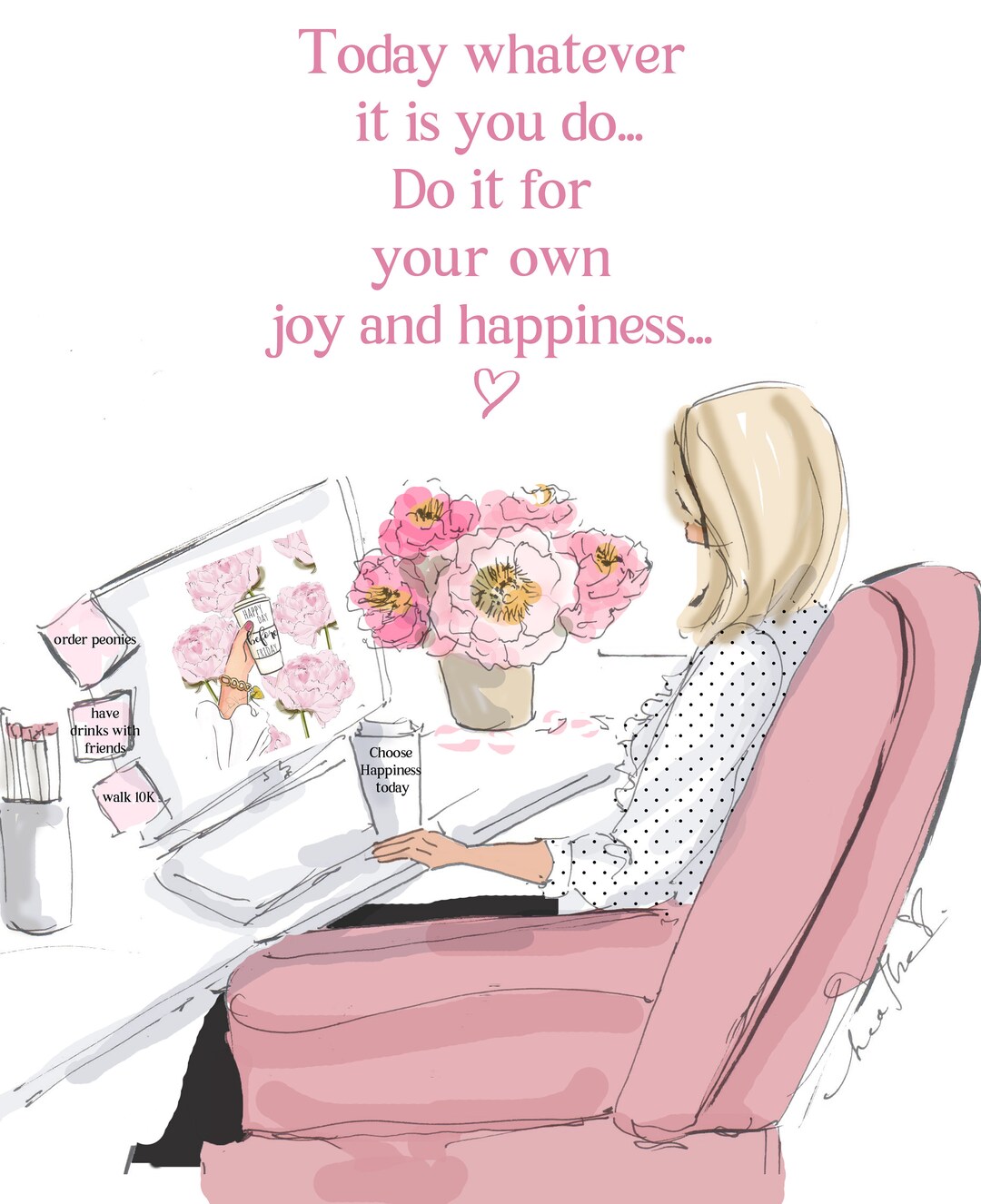 Art Print: {cute Wall Art, Home Office, Cute and Feminine Girly Decor ...