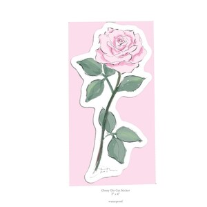 Pink Rose Stickers, Die Cut Rose Stickers Waterproof Vinyl Sticker 2.0 ...