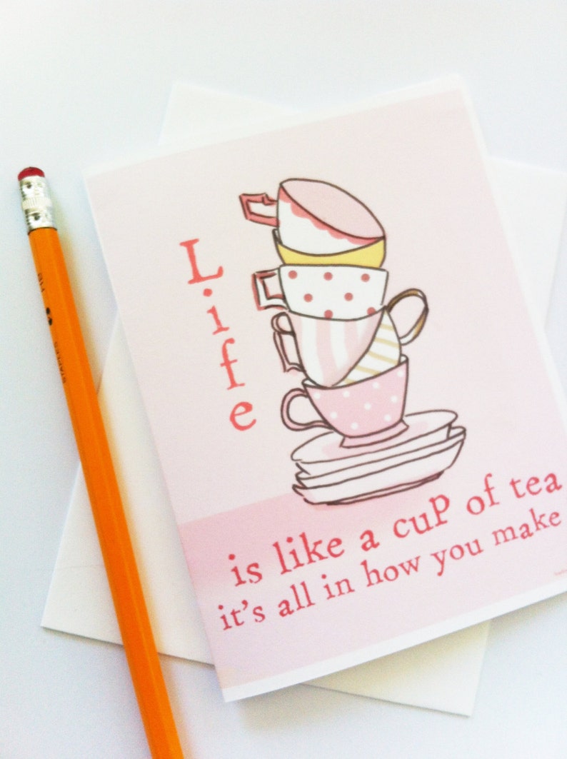Tea Cup Cards for Tea Lovers Tea Cards Inspirational - Etsy