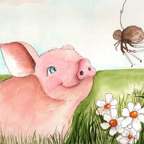 Kids Room Art Charlottes Web Childrens Art Friendship - Etsy