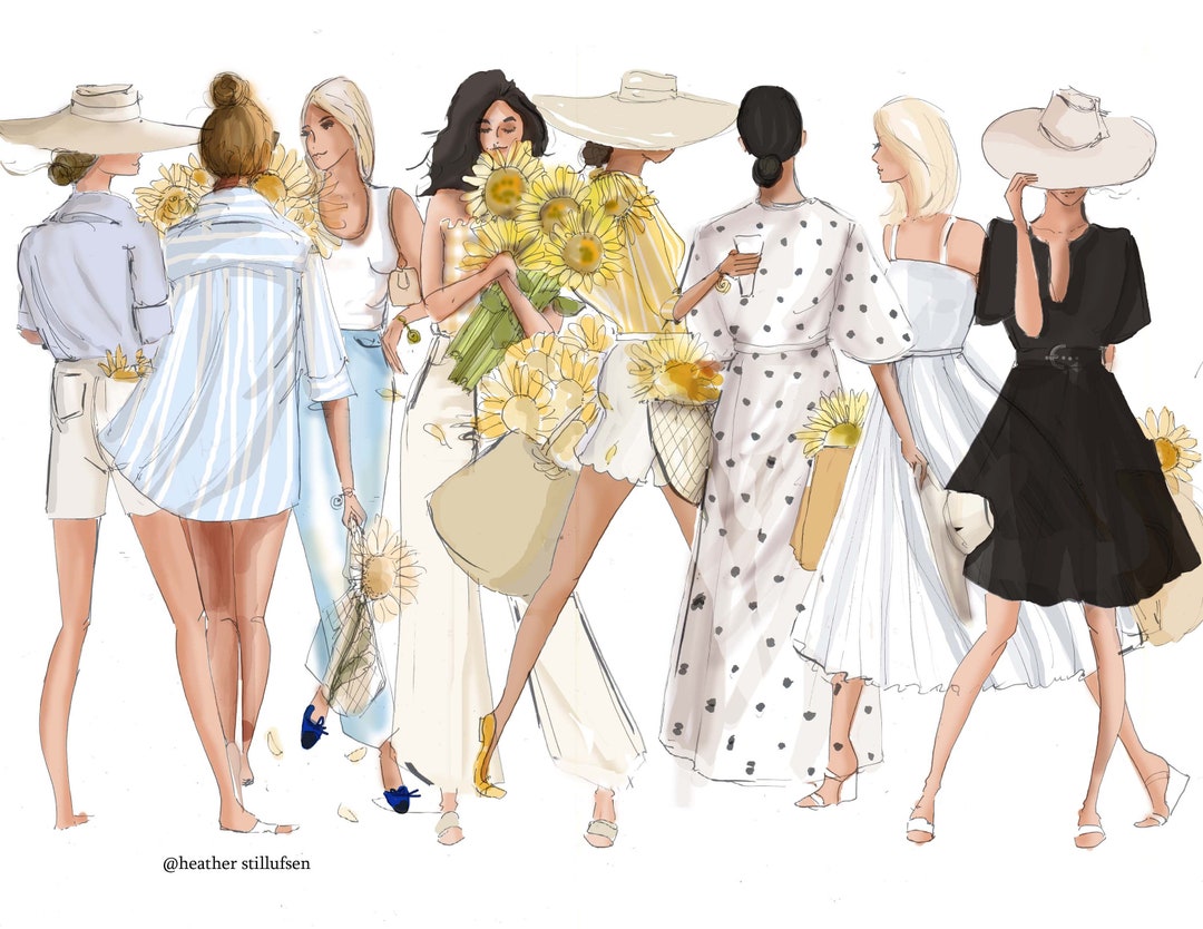 August Fashion Illustration Cards - Fashion Illustration {heather ...