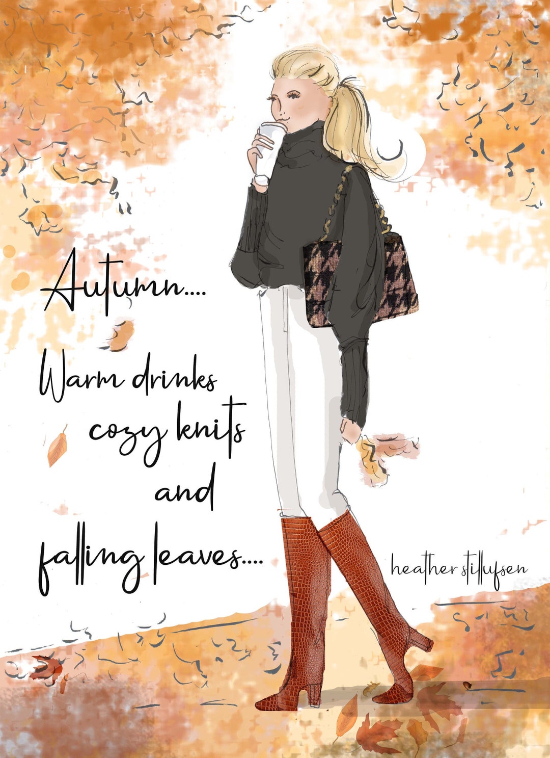 Cozy Autumn Prints and Cards {warm Drinks - Cozy Knits - Falling Leaves ...