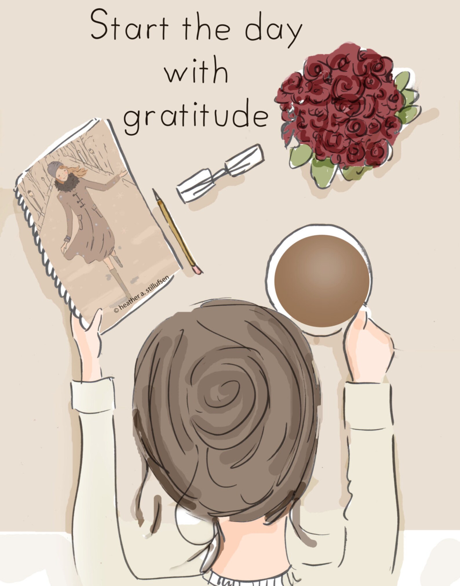 Start the Day With Gratitude Gratitude Art for Women - Etsy