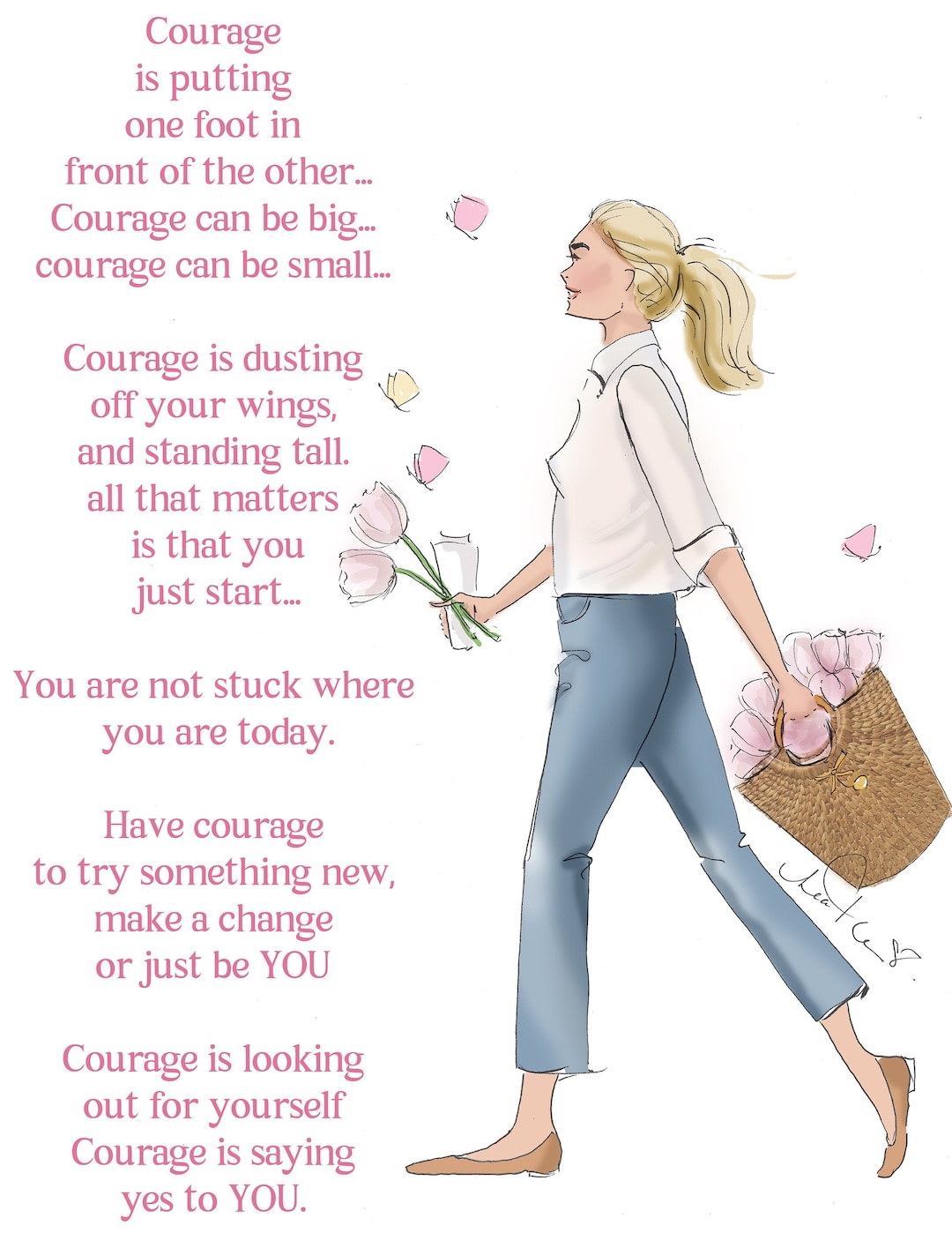 Courage - Motivational Artwork, Sayings Cards Prints - Etsy