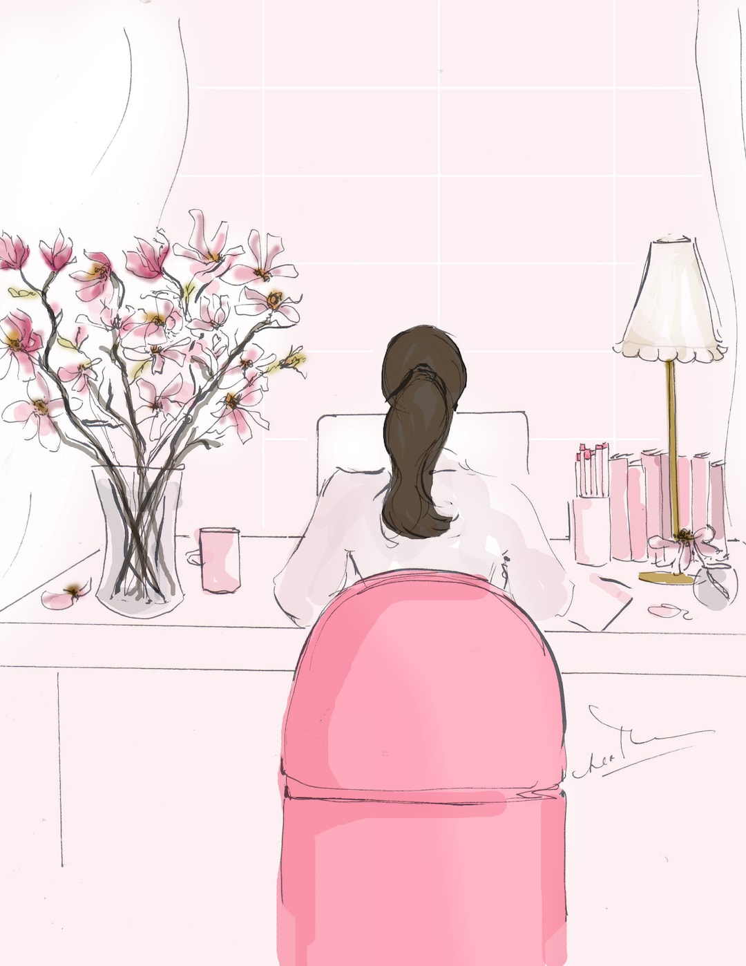 Art Print: cute Wall Art, Home Office, Cute and Feminine Girly ...