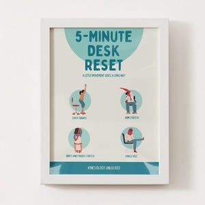 Desk Stretch Poster | Printable Office Mobility and Posture Guide | Movement Poster - Etsy