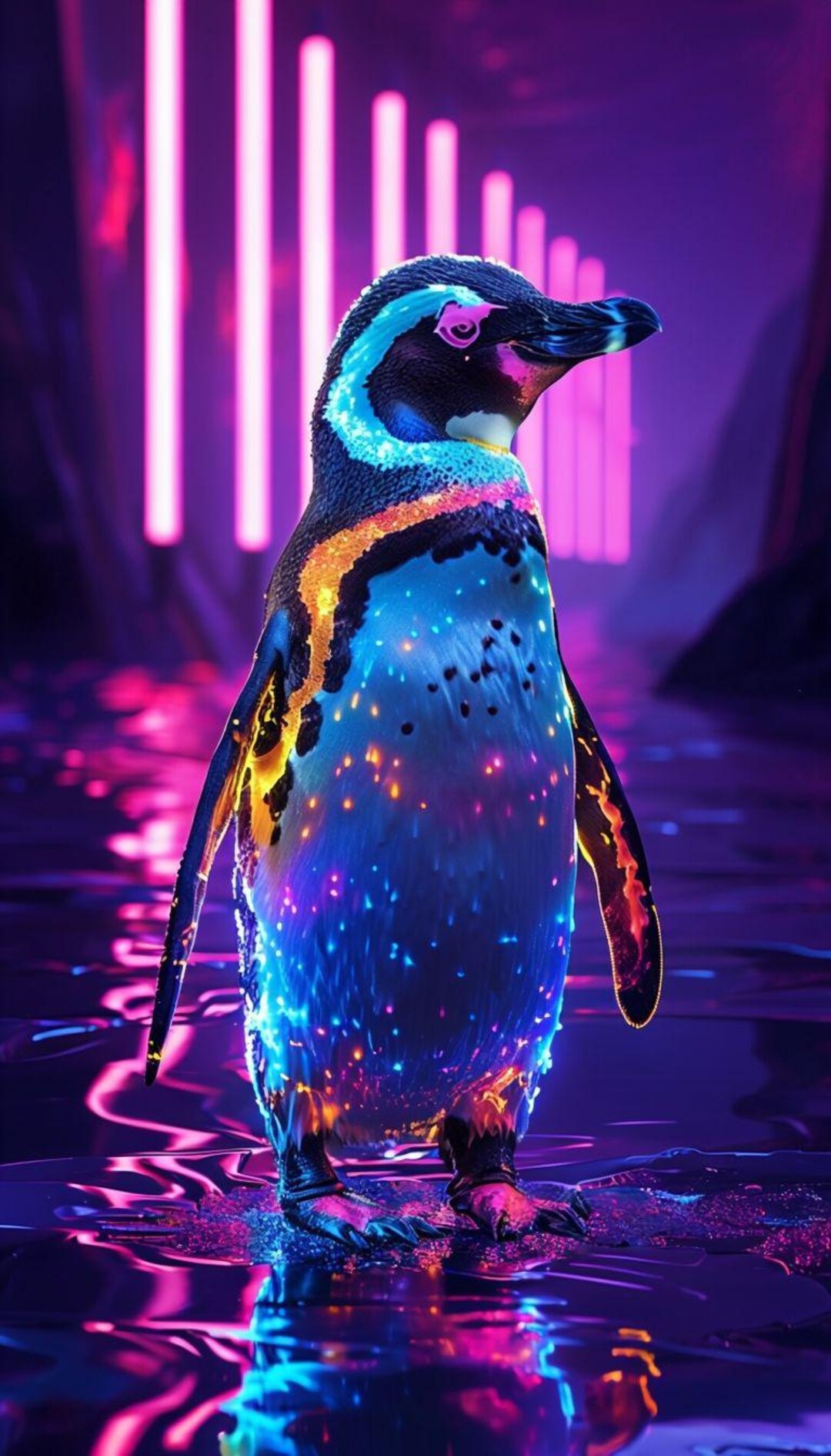 Neon Penguin - Etsy