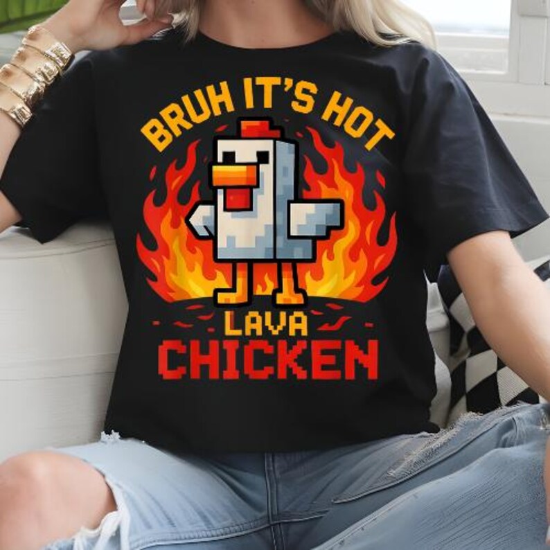 Bruh It's Hot Lava Chicken 3 PNG Files Funny Gamer, Chicken Jockey Bruh ...