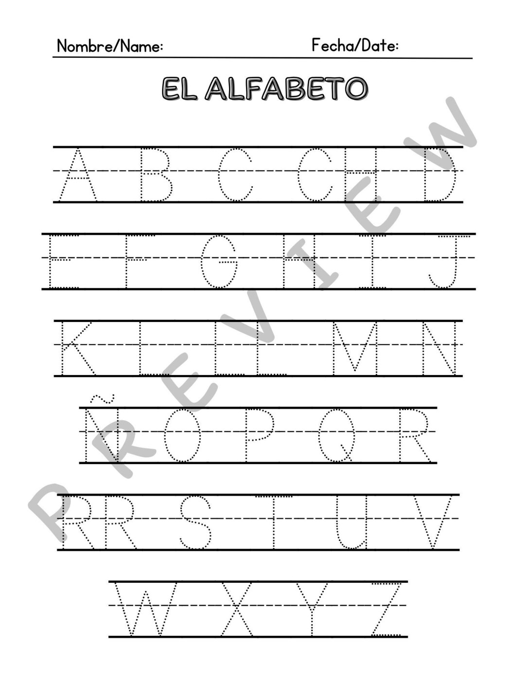 Practica El Alfabeto/practice the Spanish Alphabet - Etsy