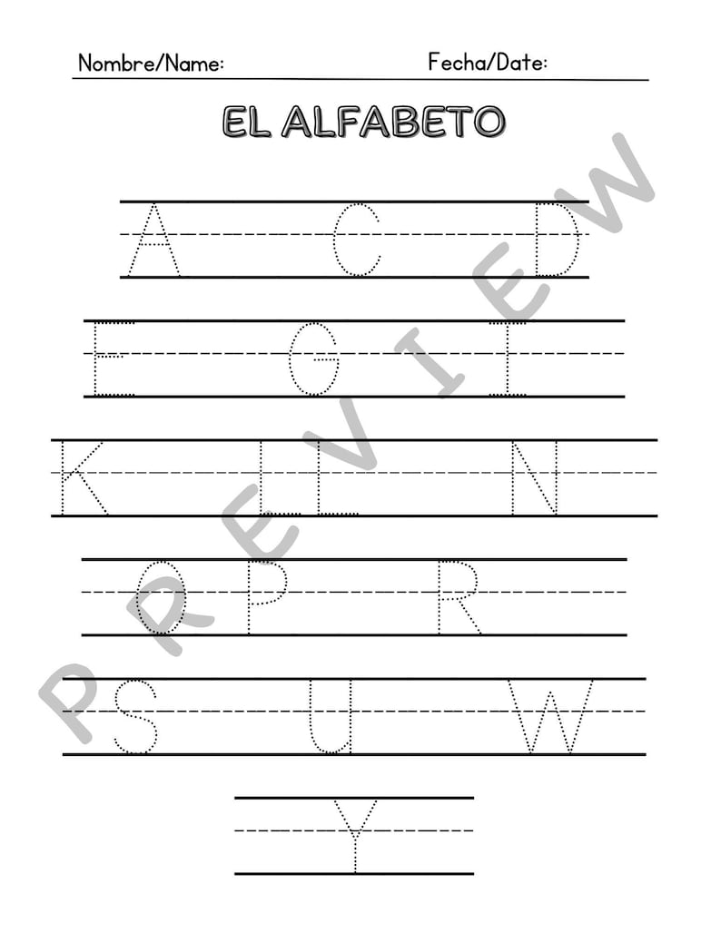 Practica El Alfabeto/practice the Spanish Alphabet - Etsy
