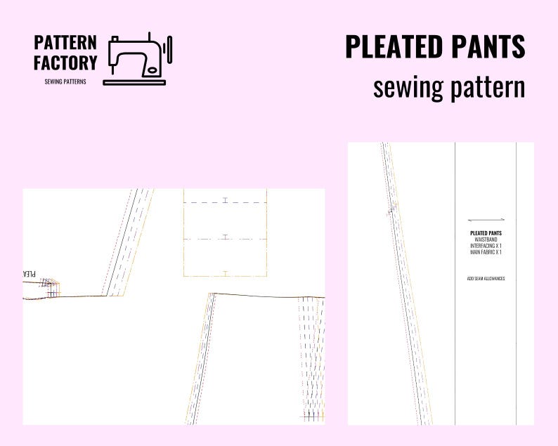 Pleated Pants Sewing Pattern PDF | Pleated Trousers | Women's Pants ...