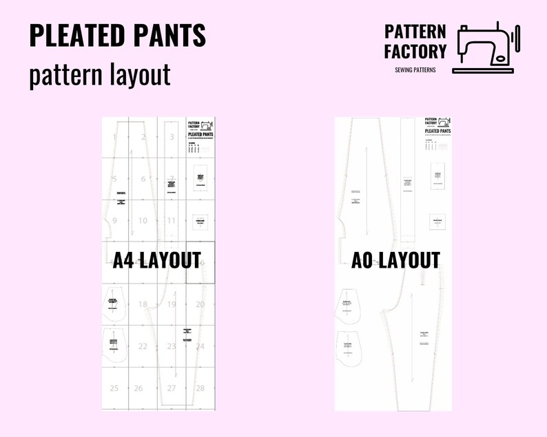 Pleated Pants Sewing Pattern PDF | Pleated Trousers | Women's Pants Pattern | Intermediate ...