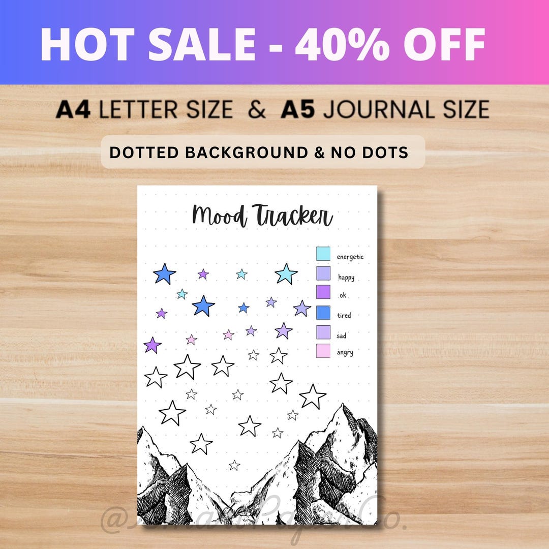Star Mood Tracker - PRINTABLE Journal Page - Planner Page - Feelings ...