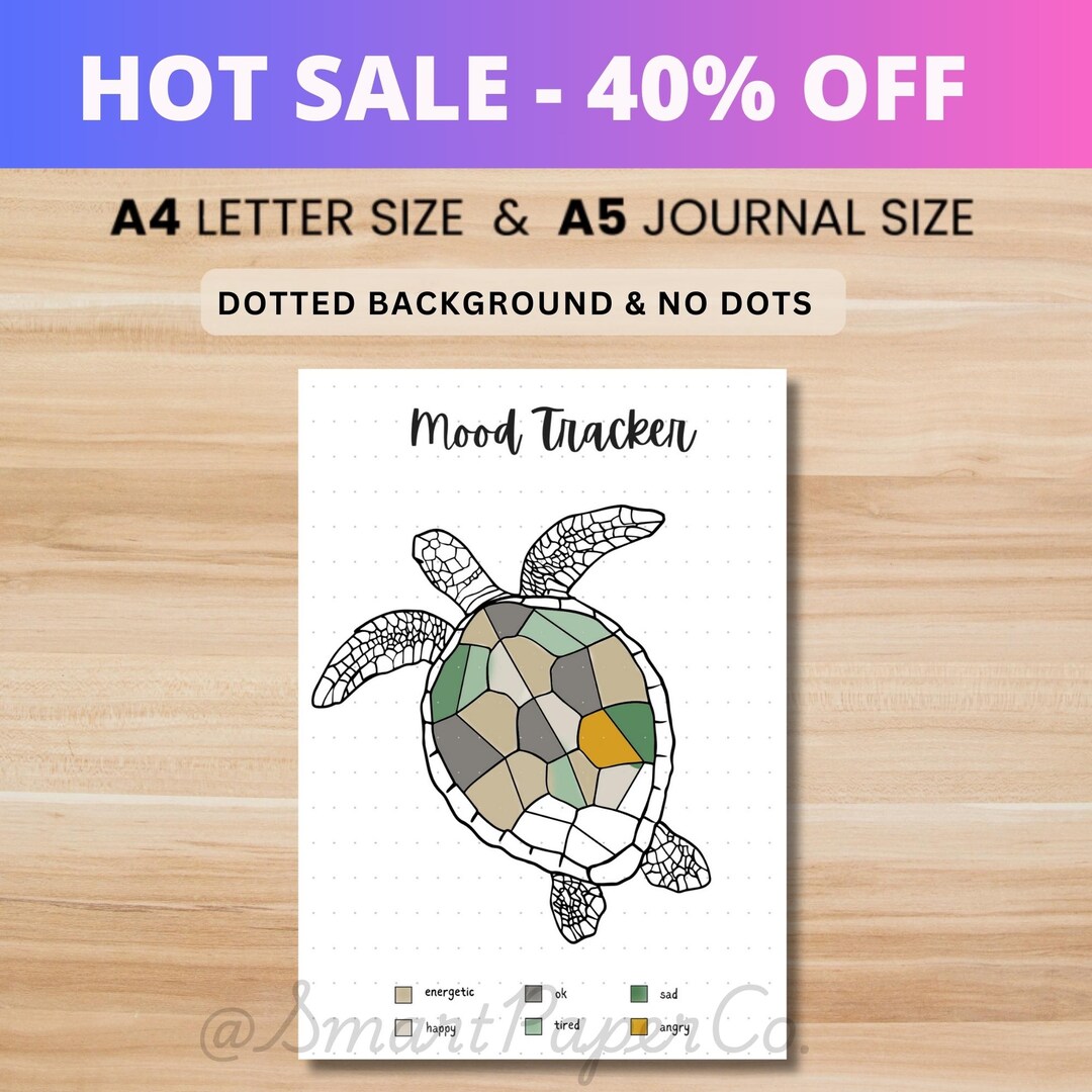 Turtle Mood Tracker - PRINTABLE Journal Page - Planner Page - Feelings ...