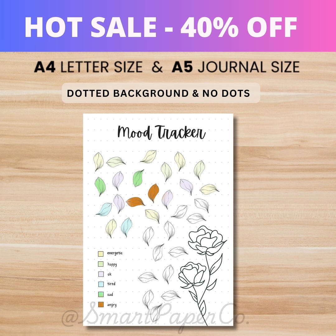 Flower Mood Tracker - PRINTABLE Journal Page - Planner Page - Feelings ...