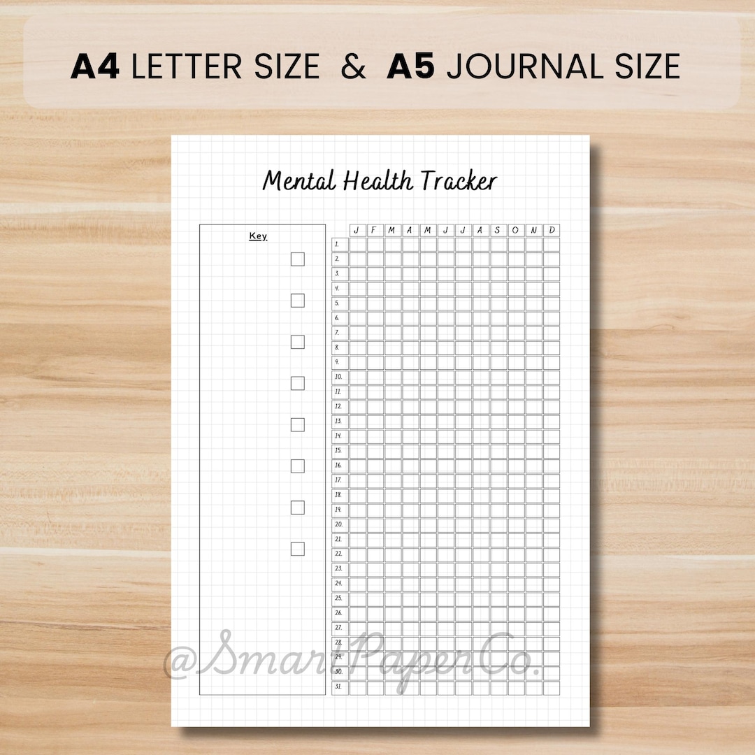 Mental Health Tracker - PRINTABLE Journal Page - Track Mental Health ...