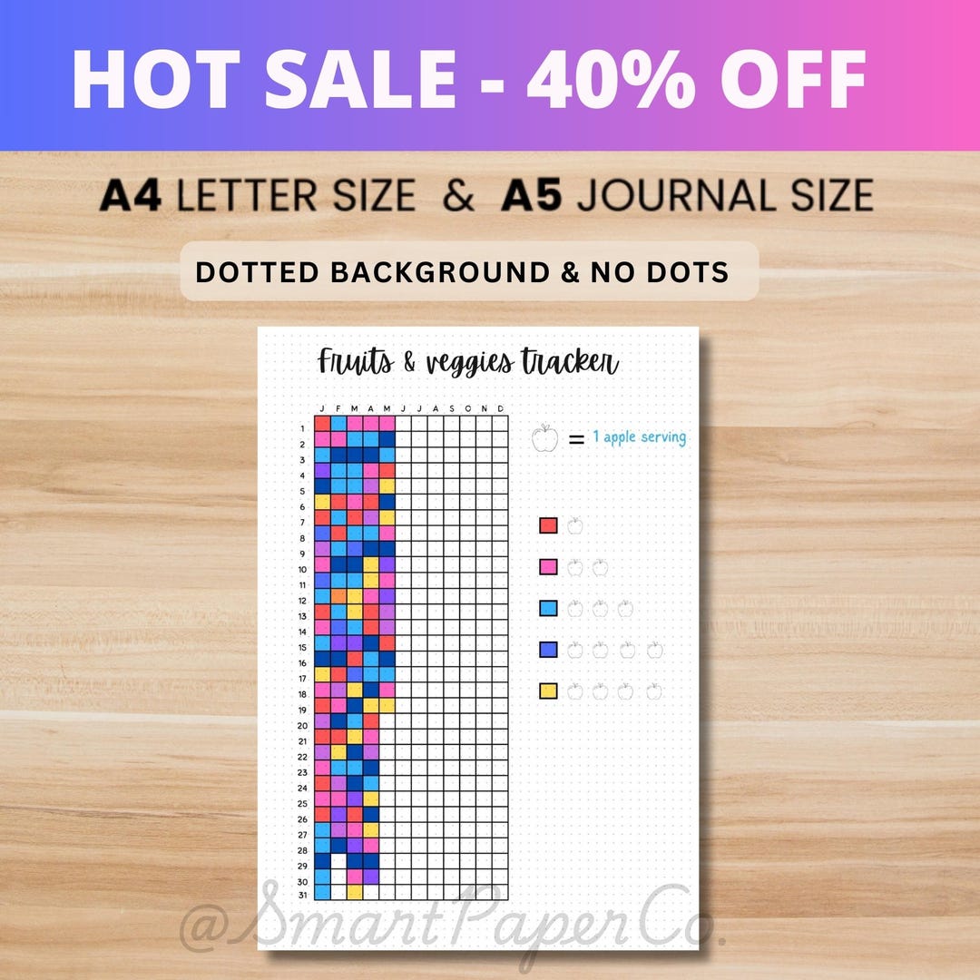 Fruit and Vegetable Tracker - PRINTABLE Journal Page - Planner Page ...