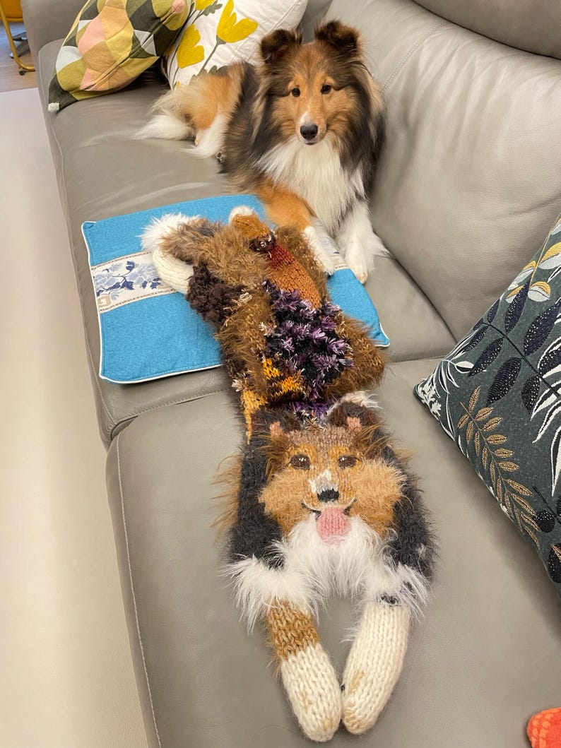 Custom Realistic Knitted Dog Scarf | Handmade Stuffed Puppy From Photo ...
