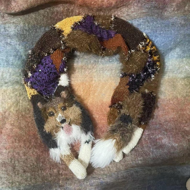 Custom Realistic Knitted Dog Scarf | Handmade Stuffed Puppy From Photo ...