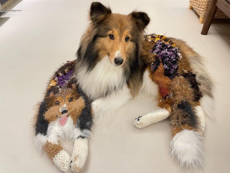 Custom Realistic Knitted Dog Scarf | Handmade Stuffed Puppy From Photo ...