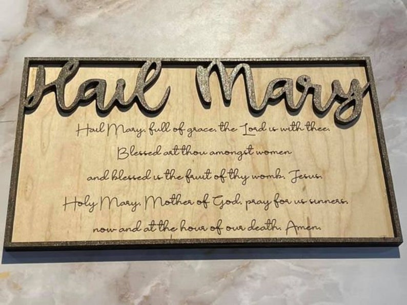 Hail Mary Prayer Layered Bible Verse Sign SVG DIGITAL FILE - Etsy