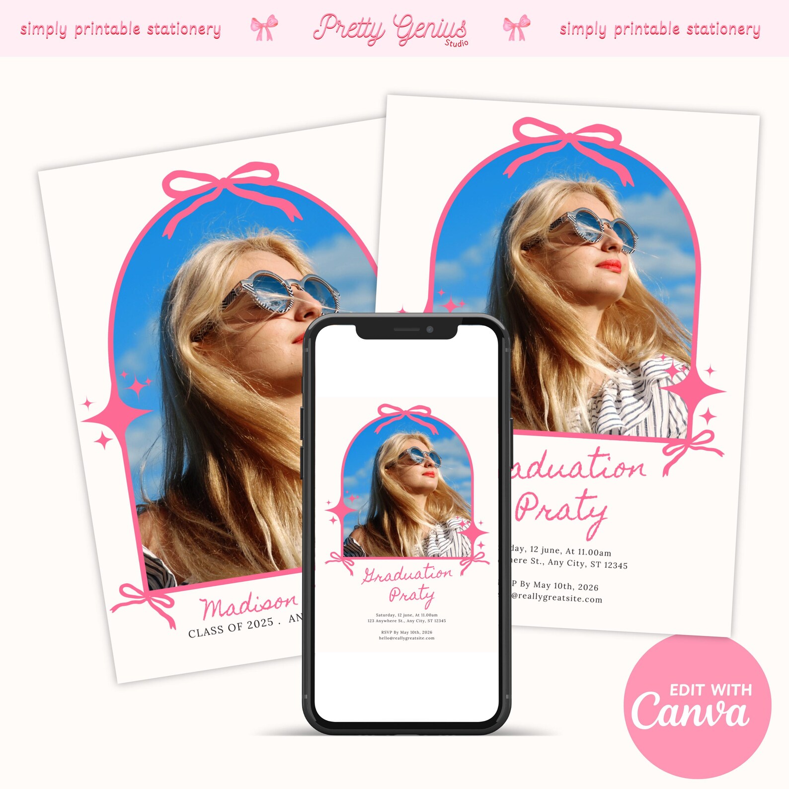 Graduation Photo Frame Template | Class of 2025 Senior Photo Card ...