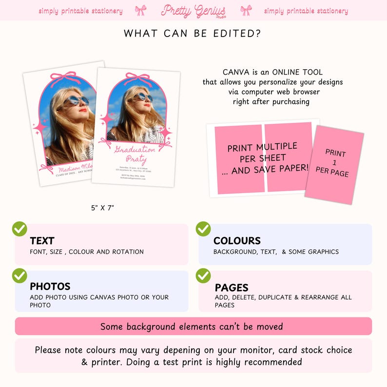 Graduation Photo Frame Template | Class of 2025 Senior Photo Card ...